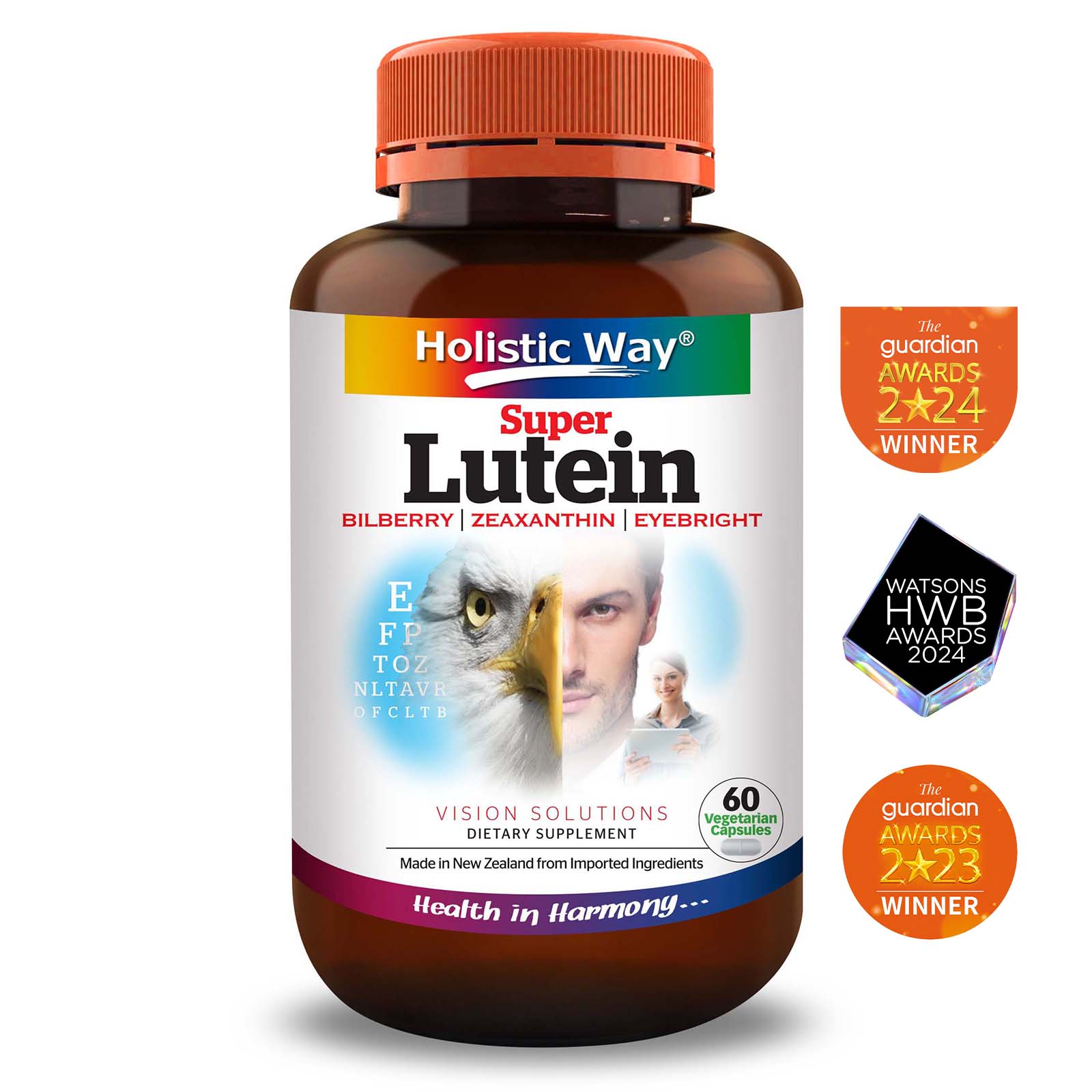 Holistic Way Super Lutein with Bilberry, Zeaxanthin and Eyebright - Vegan