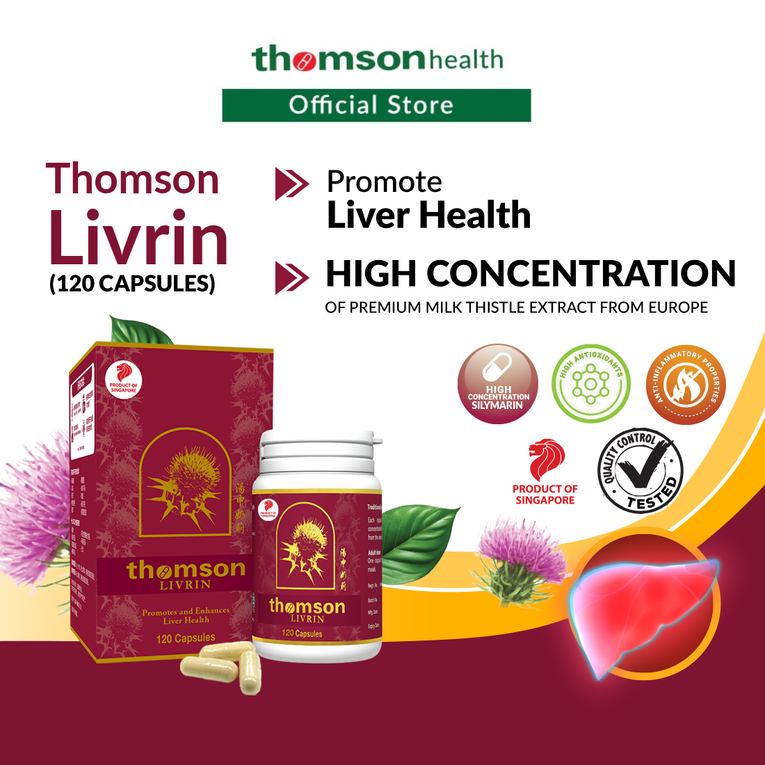 Thomson Health Livrin (120 Tablets) - Anti-Inflammatory and High In ...