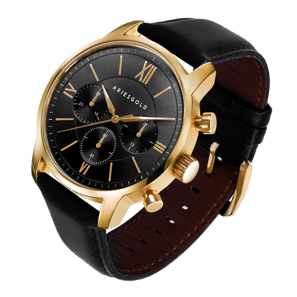 ARIES GOLD URBAN ETERNAL GOLD STAINLESS STEEL G 1027 G-BKG BLACK ...